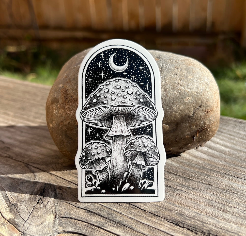 Cosmic Caps Mushroom Sticker – Sticker Art