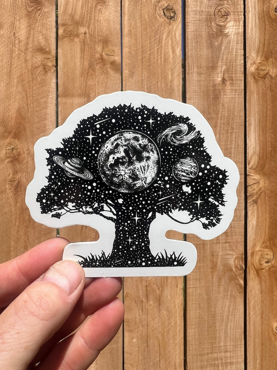 Oak Tree Space Sticker – Sticker Art